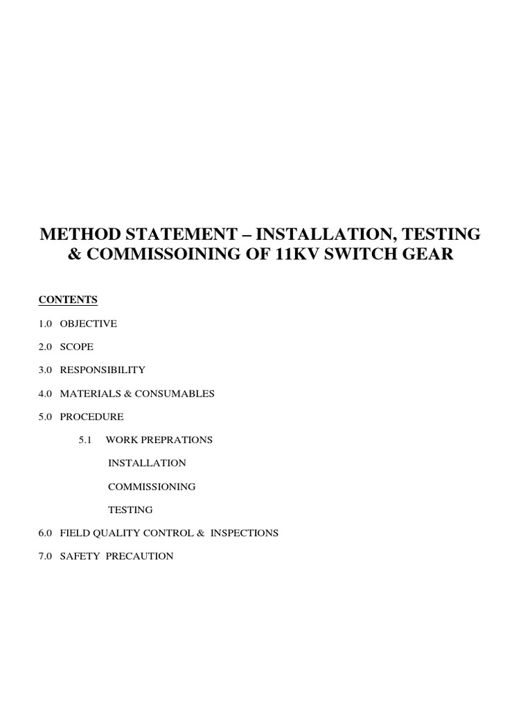 MS Installation of RMU System | PDF | Relay | Electrical Engineering