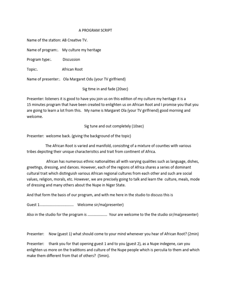 A Program Script 1 | PDF