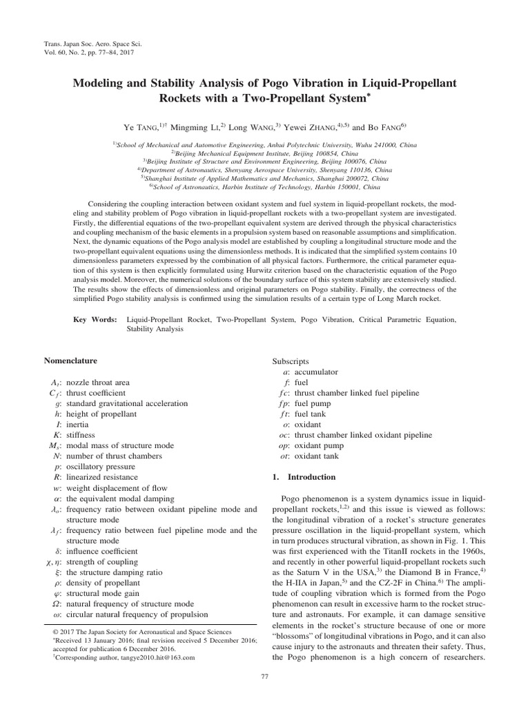 Modeling and Stability Analysis of Pogo Vibration in Liquid-Propellant ...