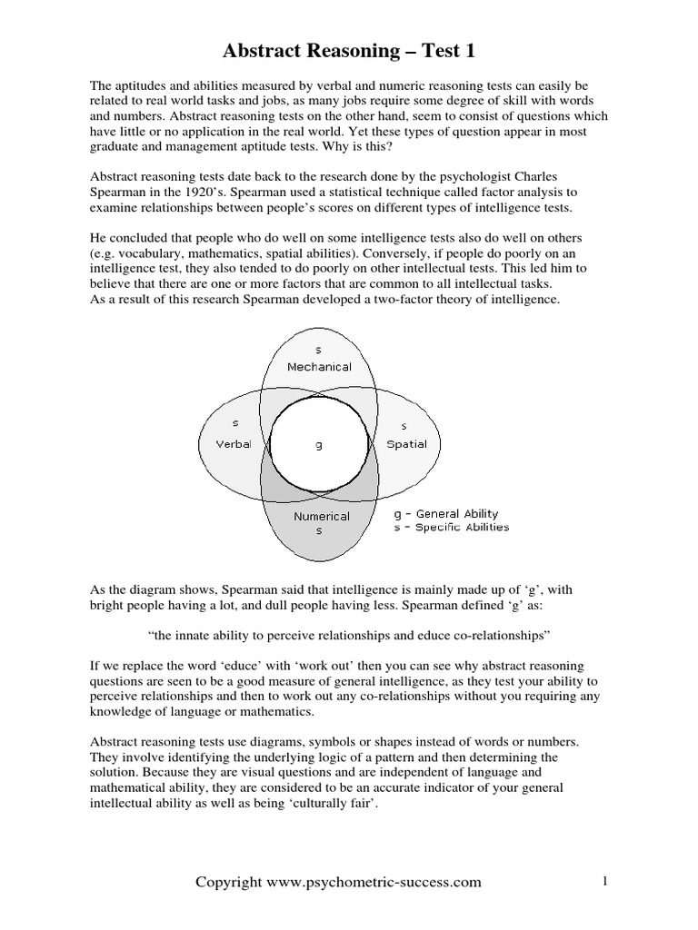 Abstract Reasoning Test - 25 Questions | PDF | Intelligence | Cognitive ...