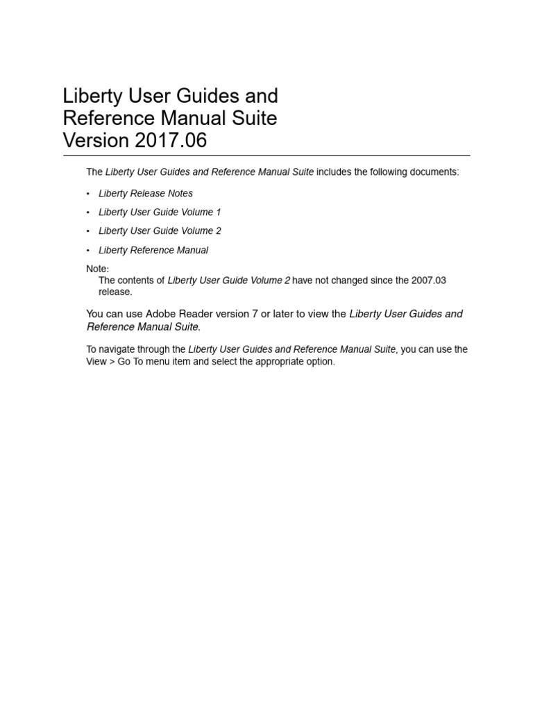 Liberty User Guides and Reference Manual Suite Version 2017.06 | PDF ...