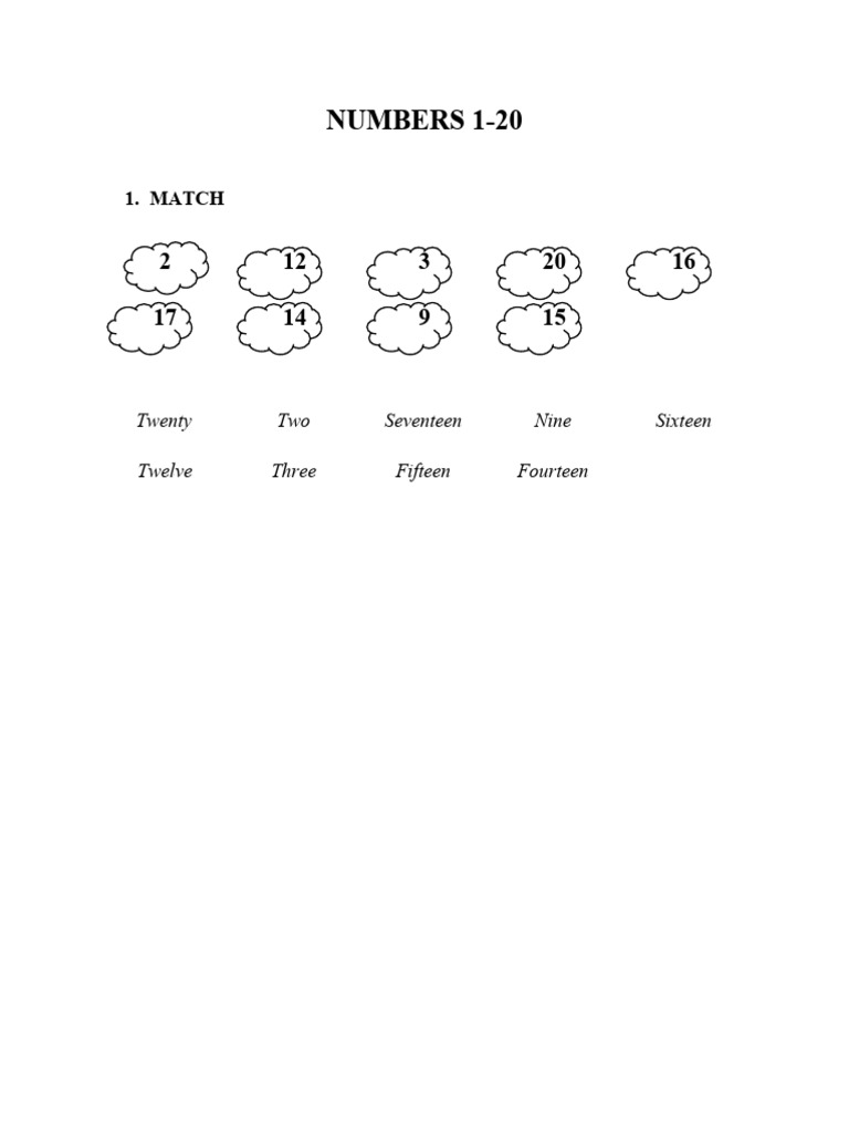 Numbers 1-20 Learning Activities | PDF