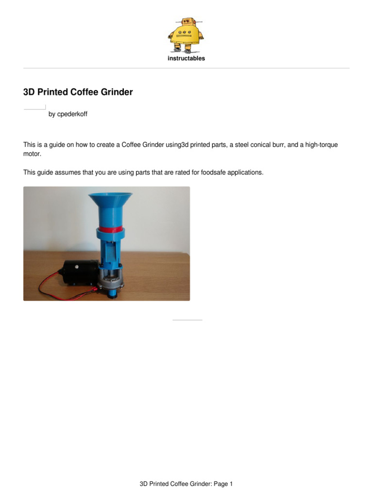3D-Printed-Coffee-Grinder | Download Free PDF | Screw | Nut (Hardware)