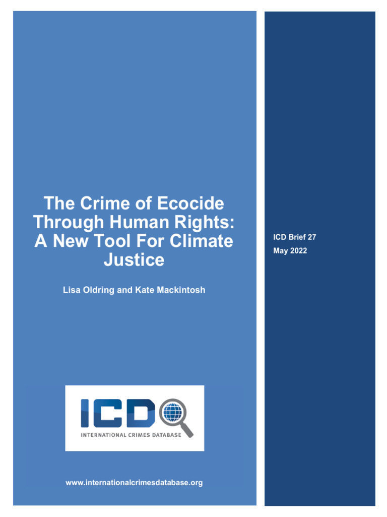 The Crime of Ecocide Through Human Rights A New Tool For Environmental Justice | PDF | Human ...