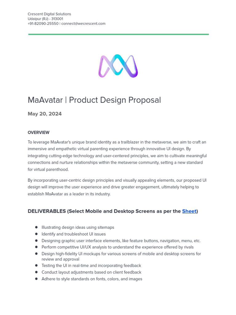 MaAvatar - Product Design Proposal1 | PDF | User Interface | Design