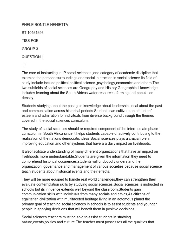 Tiss - Poe 33 | PDF | Social Sciences | Science