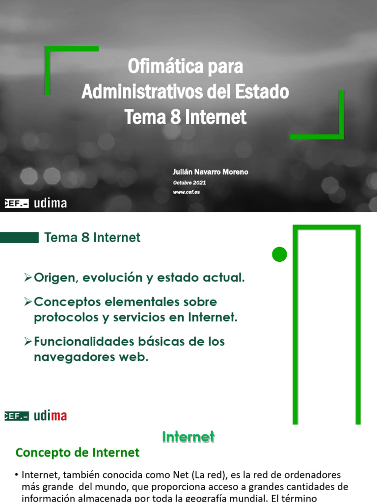 8 Tema Internet Presentación | PDF | Red mundial | Internet y web