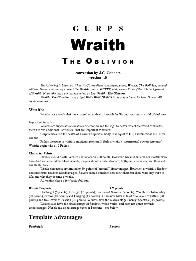 GURPS Wraith The Oblivion | PDF | Divination | Ghosts