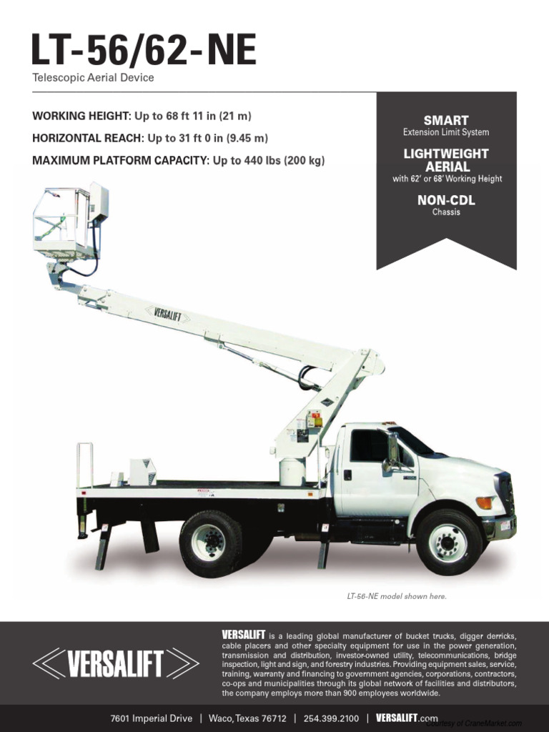Versalift Bucket Truck Aerial Platforms Spec F6aed1 | PDF ...