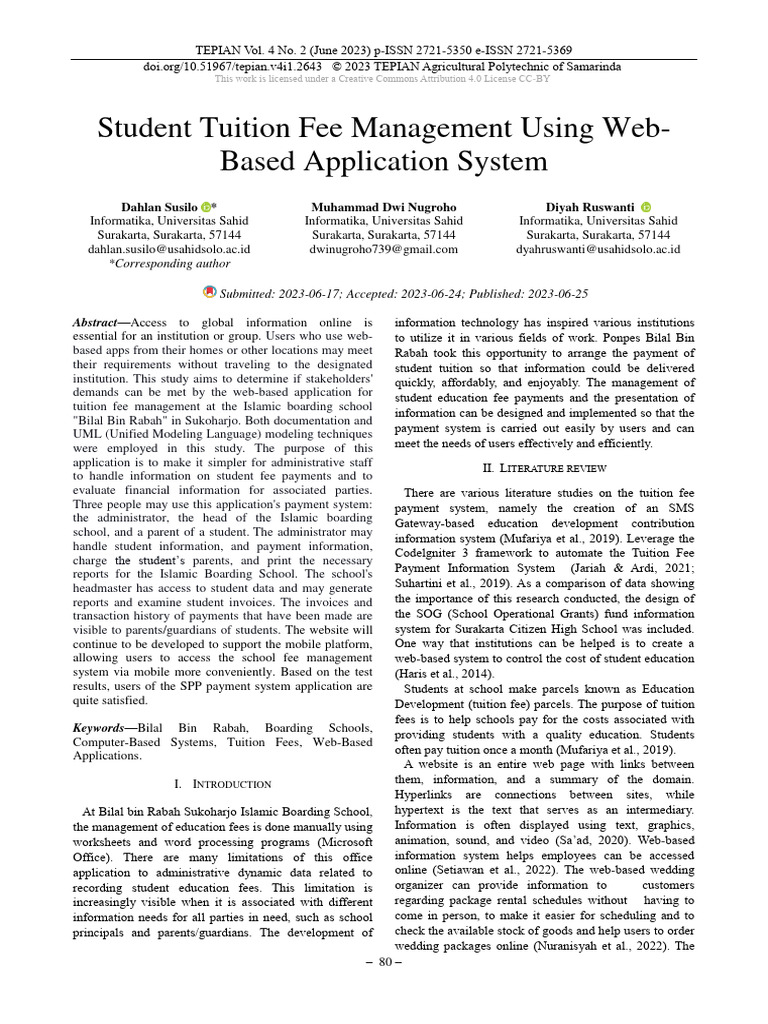 Web-Based Tuition Fee Management | PDF | Databases | Dynamic Web Page