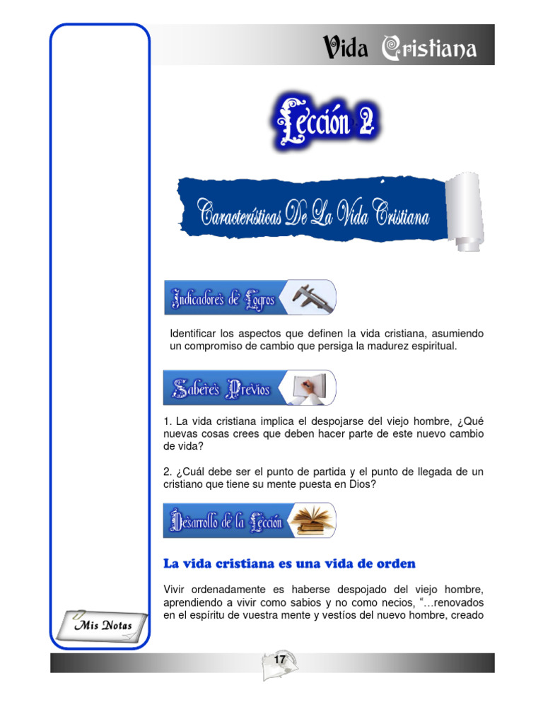 04 VidaCristiana Leccion2 | PDF | Pecado | Cristo (título)