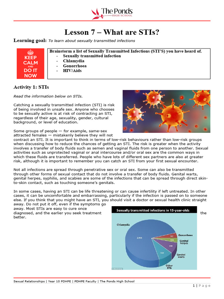 Sexual Relationships Lesson 7 | PDF | Sexually Transmitted Infection ...