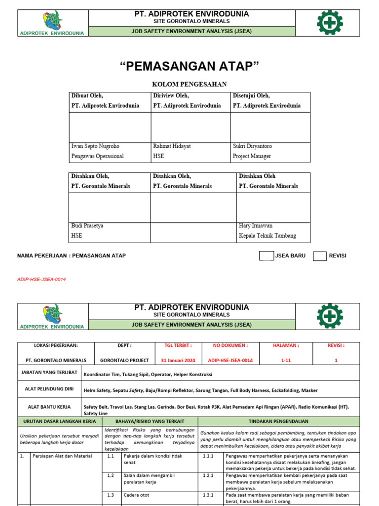 Jsea Pemasangan Atap | PDF