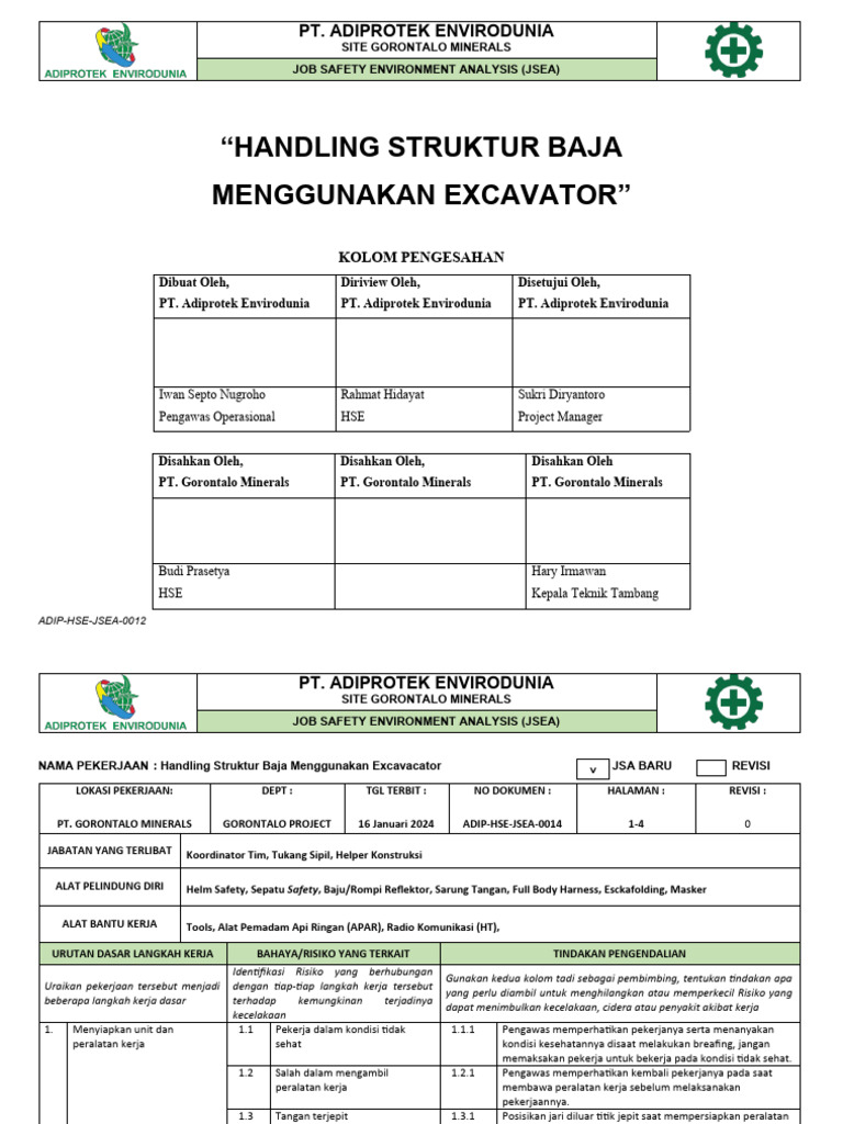 (Adip-Hse-Jsea-0014) Jsea Handling Struktur Baja | PDF