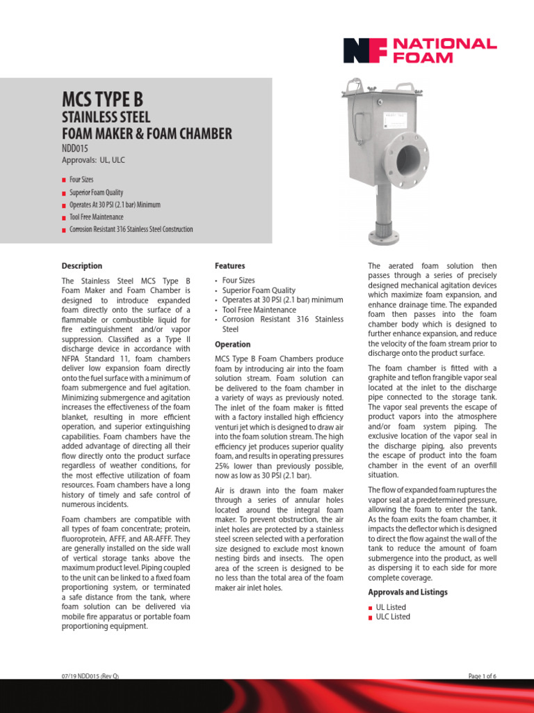 MCS-Type-B-Foam-Chambers-SS | PDF | Pipe (Fluid Conveyance) | Building ...