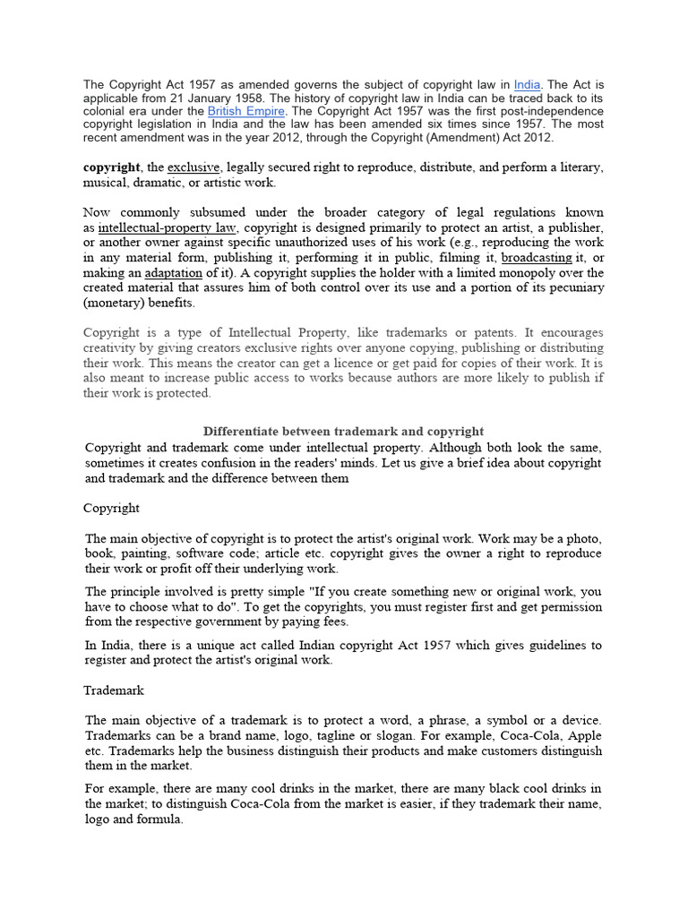 Copyright | PDF | Copyright | Intellectual Property