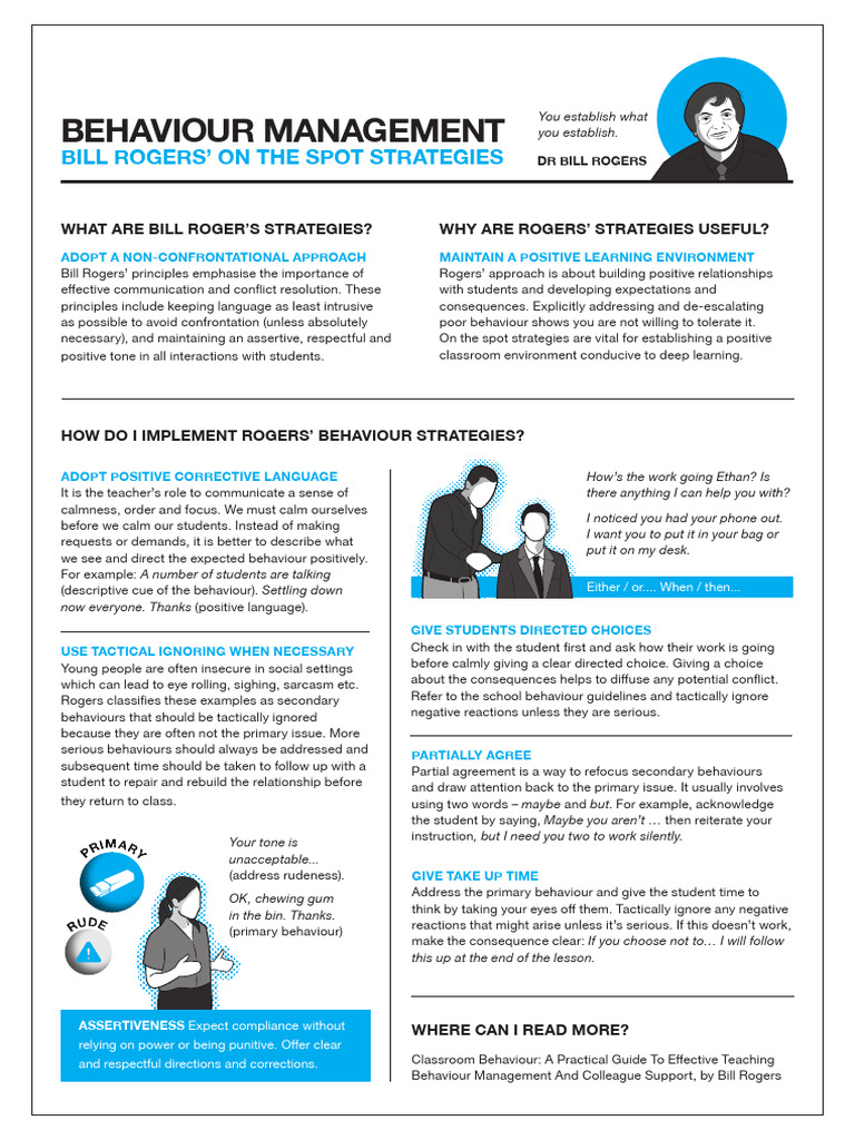 One Pager On Behaviour Management by Jamie Clark | PDF | Human ...