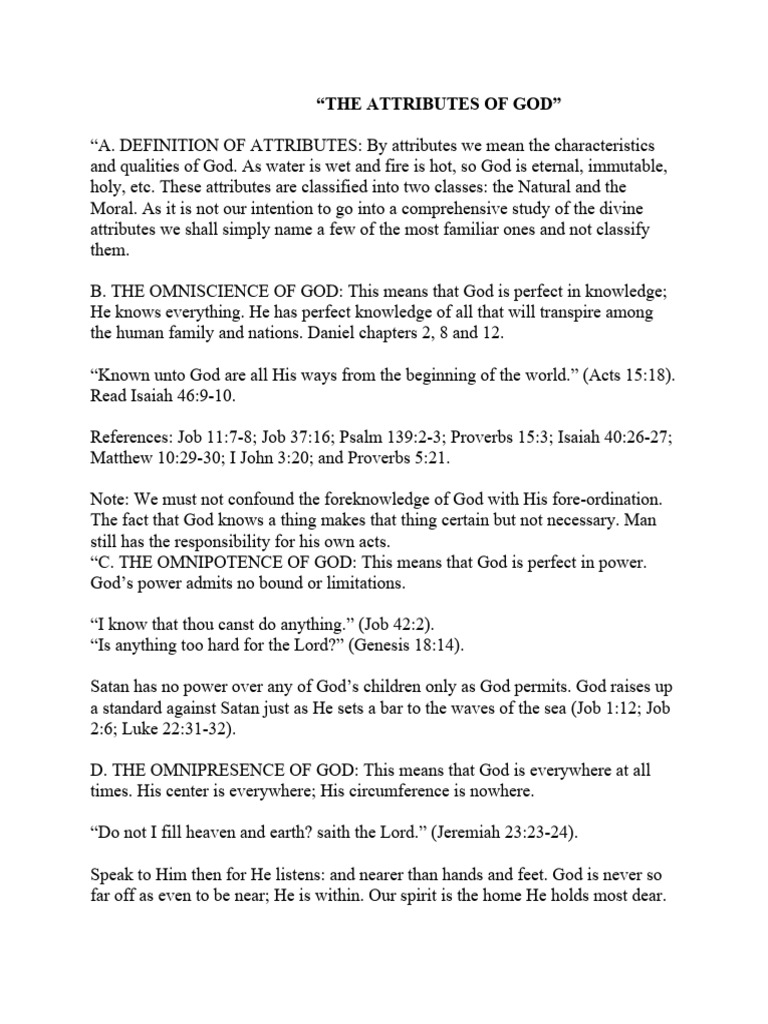 Bible Study Attributes of God | Download Free PDF | God | Jesus
