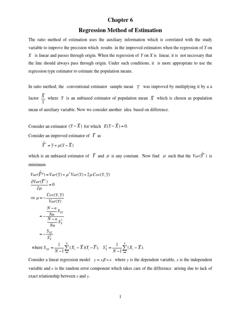 Chapter6 Regression Method Estimation | PDF | Linear Regression | Estimator