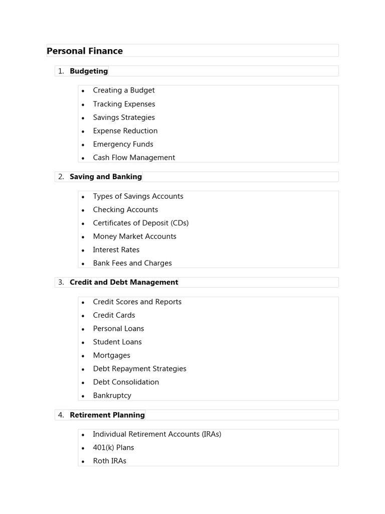 Personal Finance | PDF | Economics | Debt