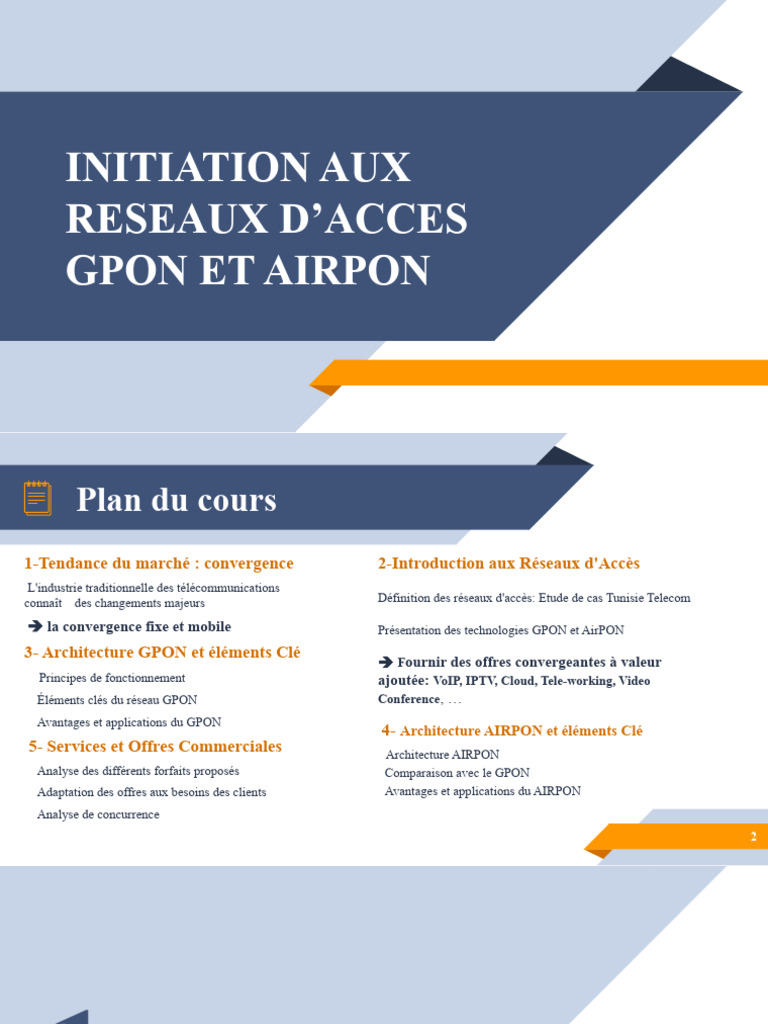 GPON Airpon Training | PDF | Fibre optique | Transmission des données