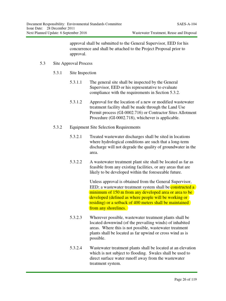 SAES-A-104-STP | PDF | Sewage Treatment | Environmental Science