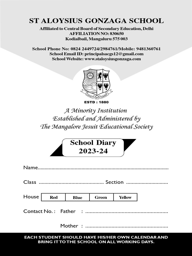 School Diary 2023-24 | PDF | Educational Assessment