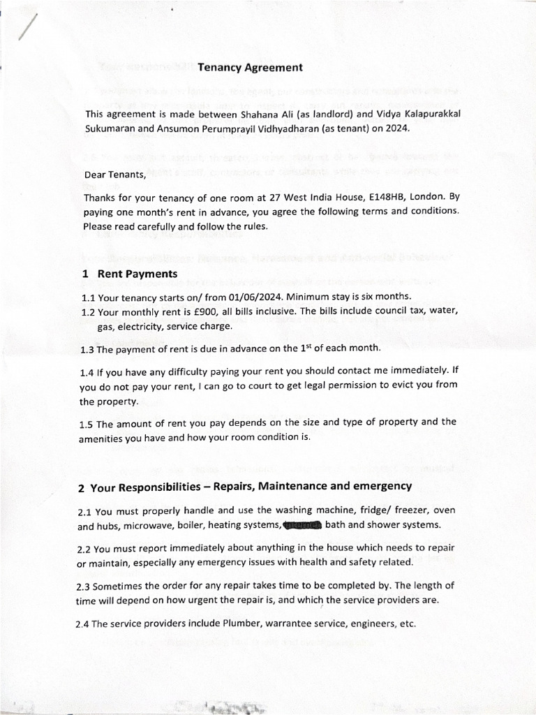 Tenancy Agreement | PDF