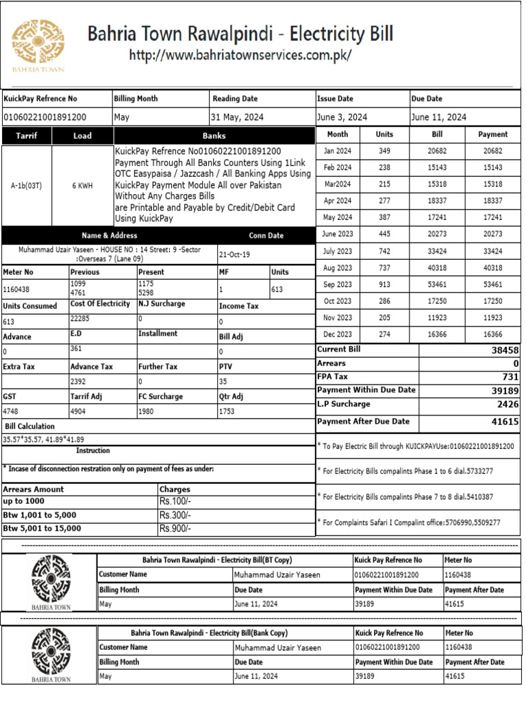 Tarrif Load Banks: Name & Address Conn Date | PDF | Fee | Money