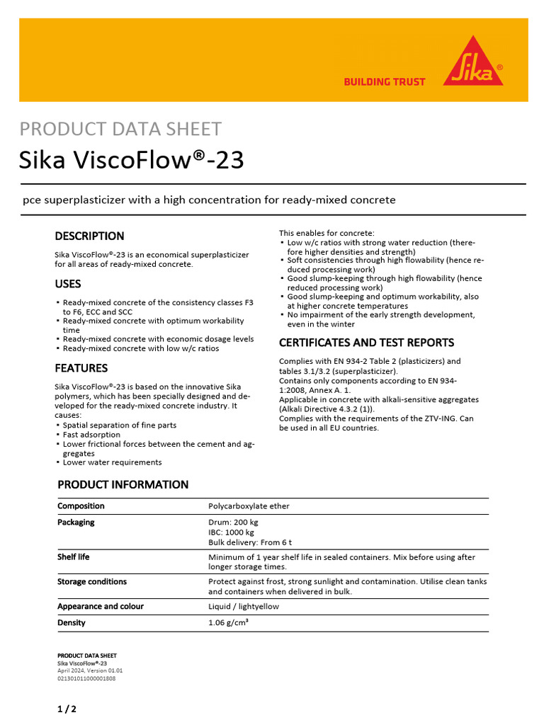 sika-viscoflow-23 | PDF | Concrete | Building Engineering