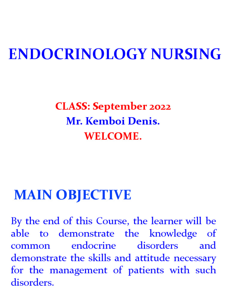 Endocrinology Nursing by MR - Kemboi | PDF | Adrenal Gland | Cortisol