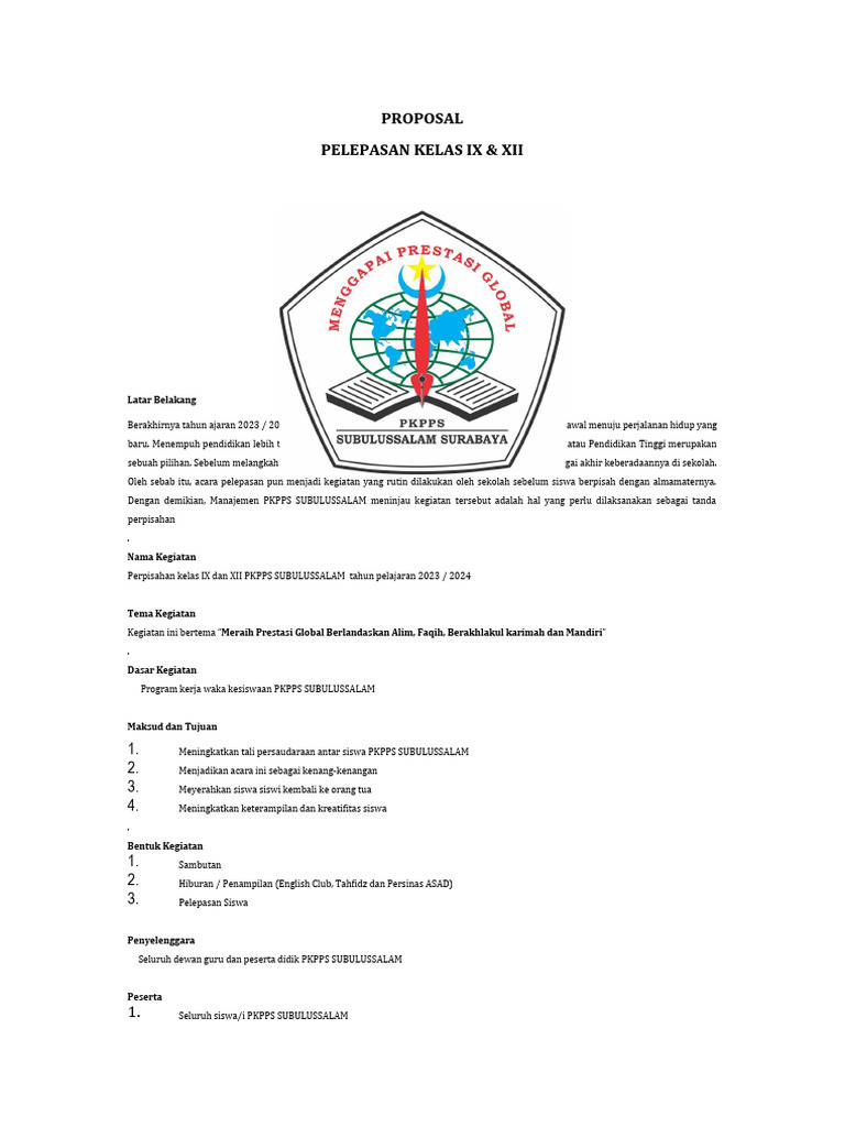 Proposal Wisuda PKPPS Subulussalam 2023-2024-New-1-1 | PDF