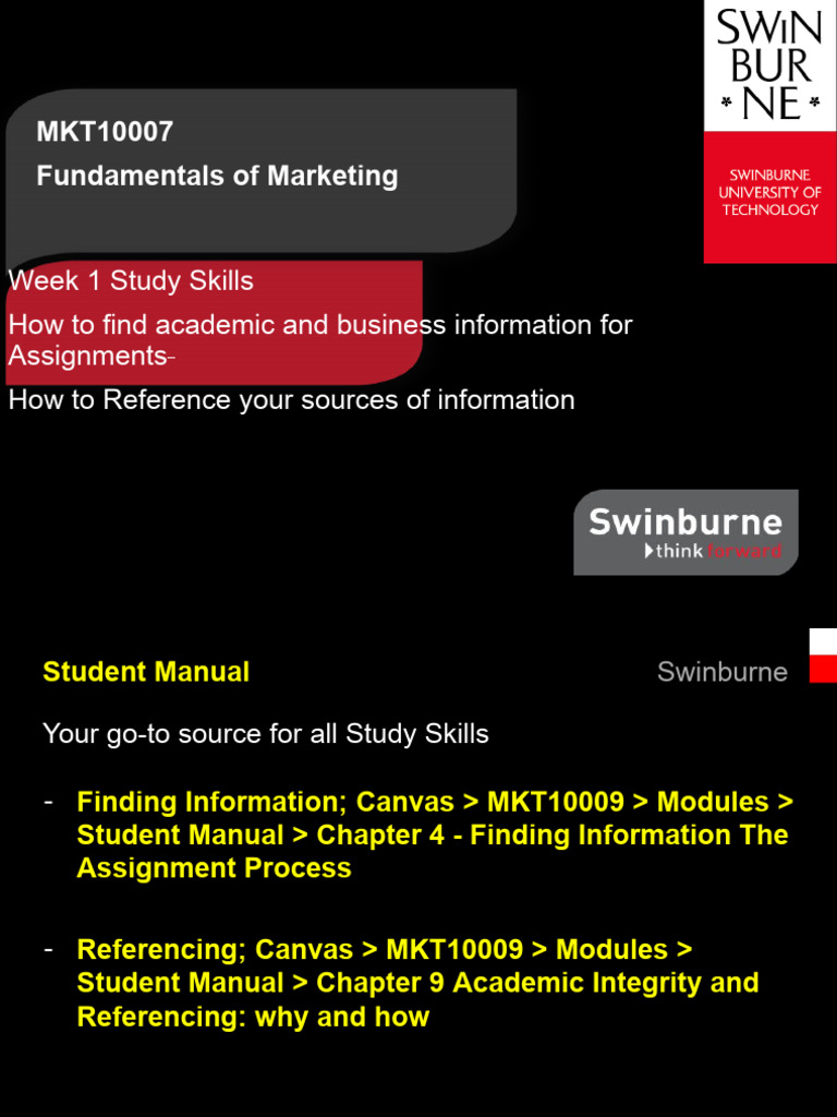 Study Skills 1 - Information and Referencing (APA) - 1-1 | PDF | Consumer Behaviour | Marketing