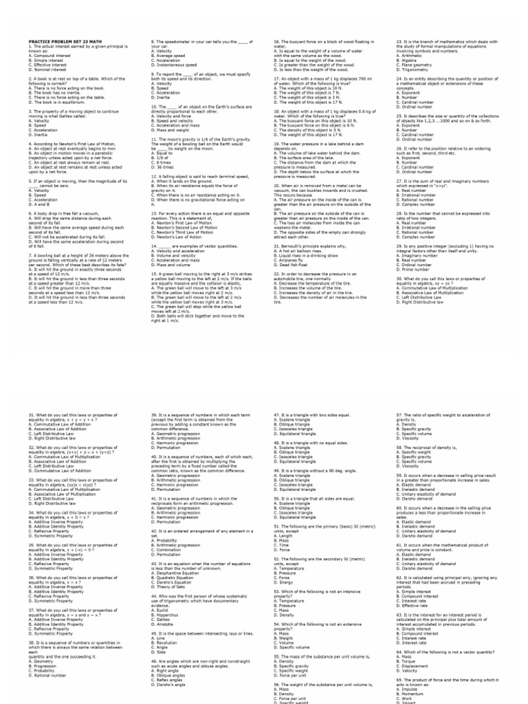 Practice Problem Set 23 Pdf 