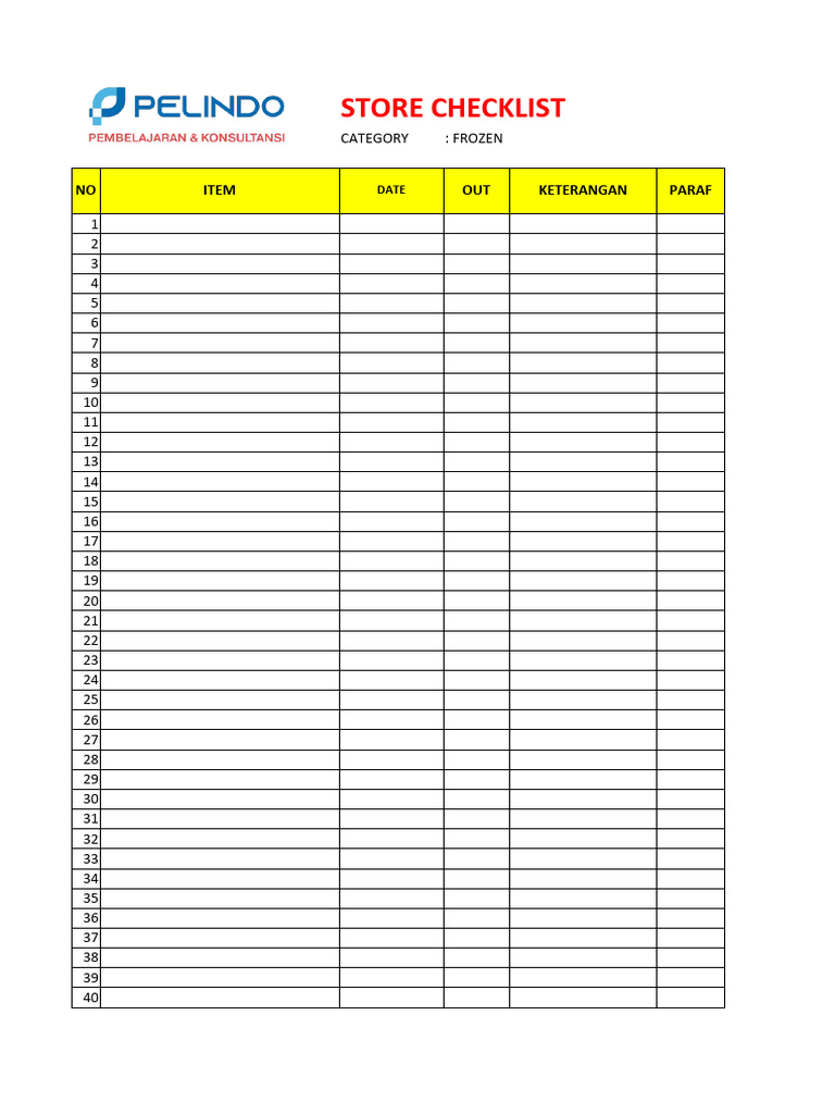 Form Stock Ceklist | PDF