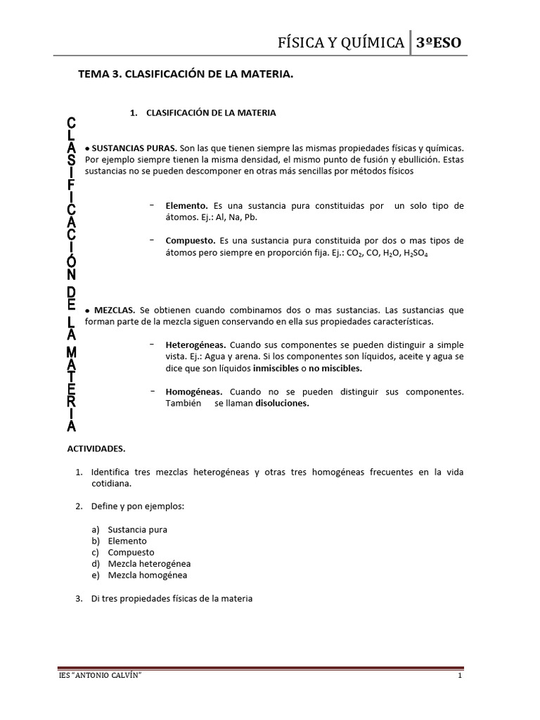 Física | PDF | Mezcla | Sustancias químicas