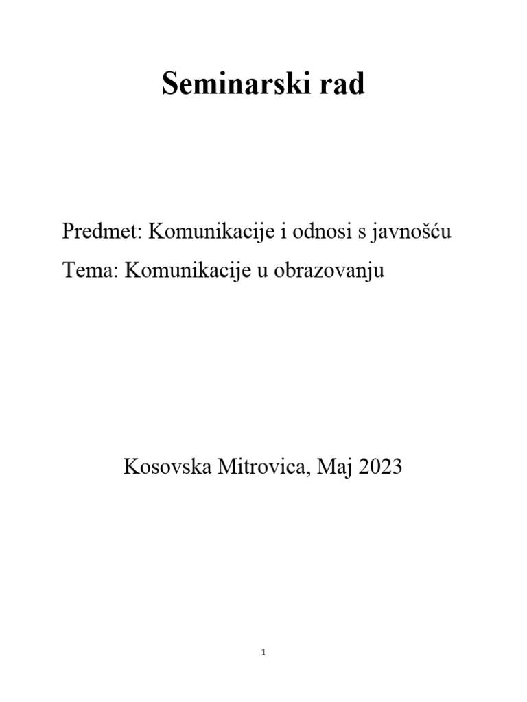 Seminarski Rad | PDF