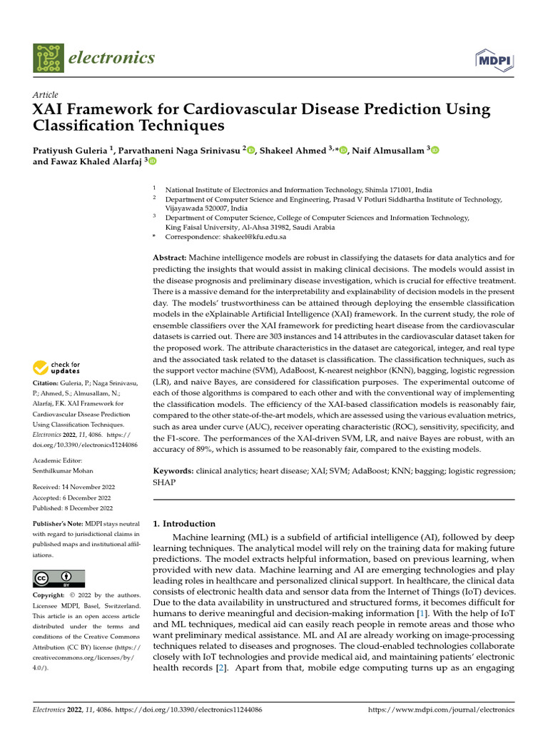 Xai Framework For Cardiovascular Disease Download Free Pdf Machine Learning Artificial