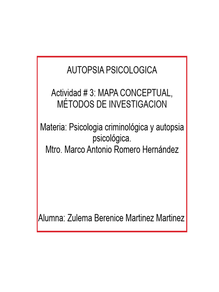 ACT 3 MAPA CONC | PDF | Sicología | Autopsia