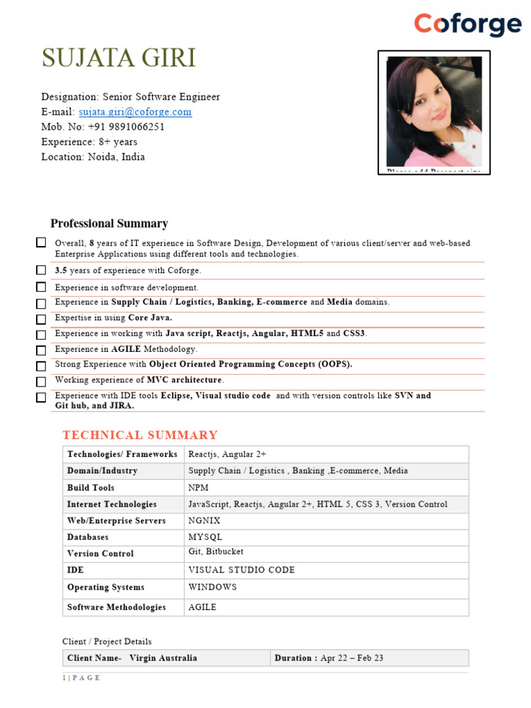 Sujata UI Developer Resume | PDF | Html5 | Web Application