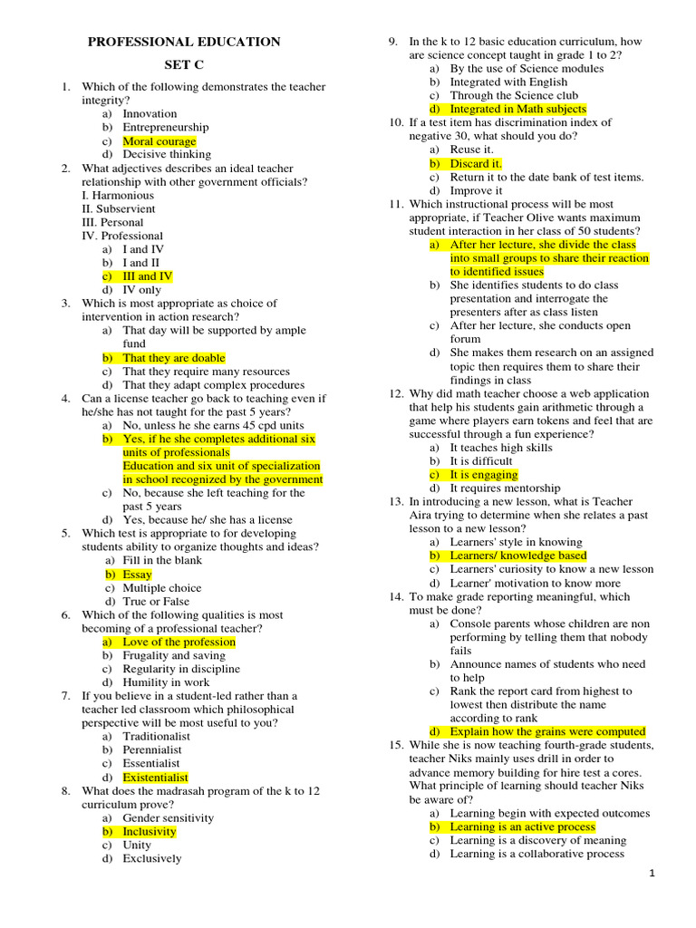 Prof. Ed C | PDF | Learning | Teachers