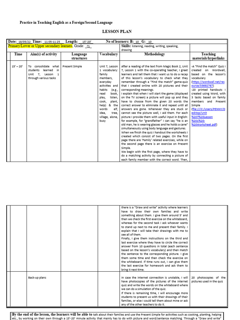 Lesson Plan 2_18-05-22 | PDF | Vocabulary | Lesson Plan