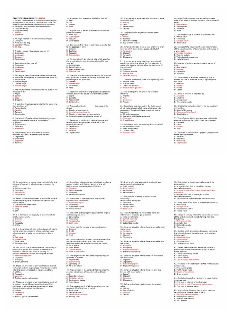 Practice Problem Set 21 Pdf