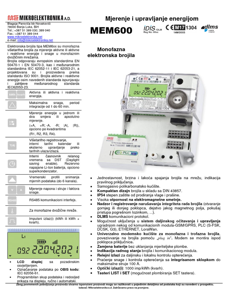 MEM600 Brosura | PDF