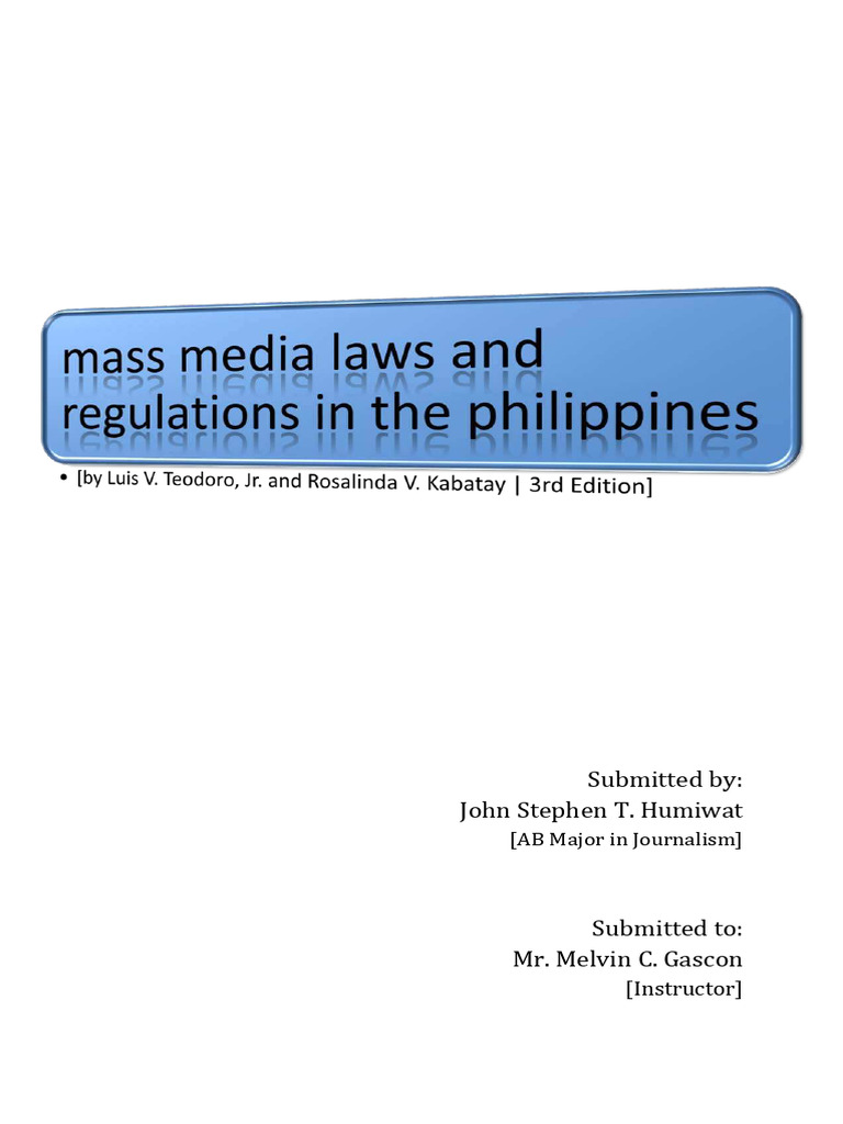 Mass Media Laws and Regulations | PDF | Defamation | Copyright