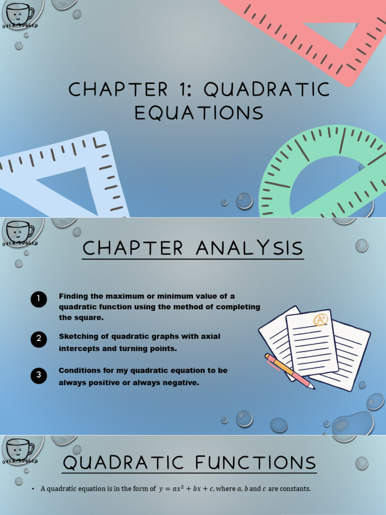 (A-MATH) Chapter 1 - Quadratic Functions | PDF | Mathematical Relations | Graph Theory