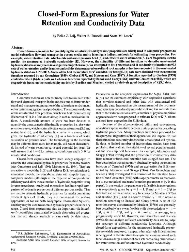 Close Form Equations WR and K | PDF