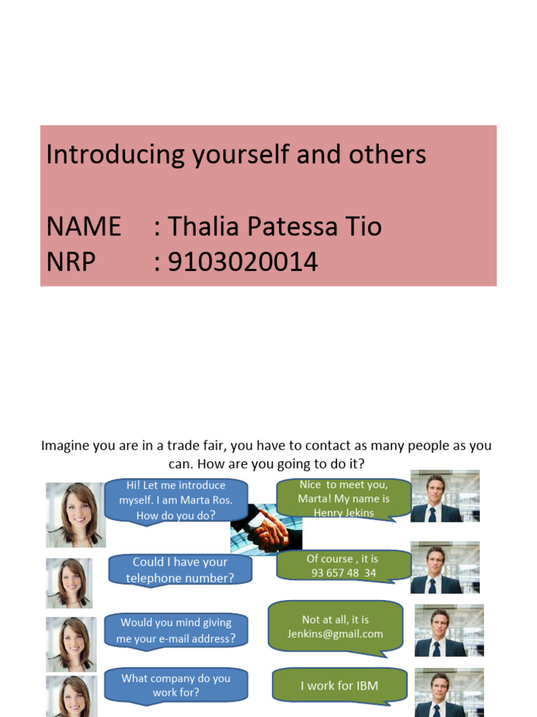 Class Introducing Yourself and Others | PDF