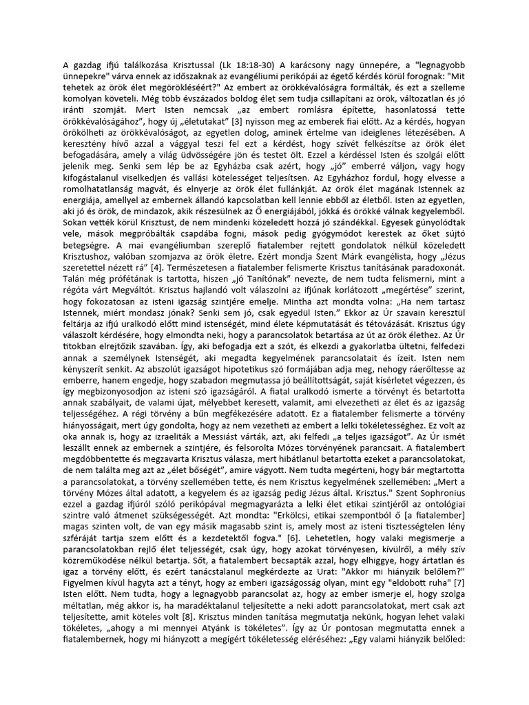 A Gazdag Ifjú Találkozása Krisztussal | PDF