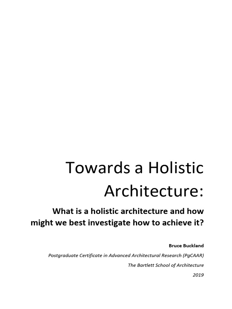 Towards A Holistic Architecture What Is | PDF | Holism | Reductionism